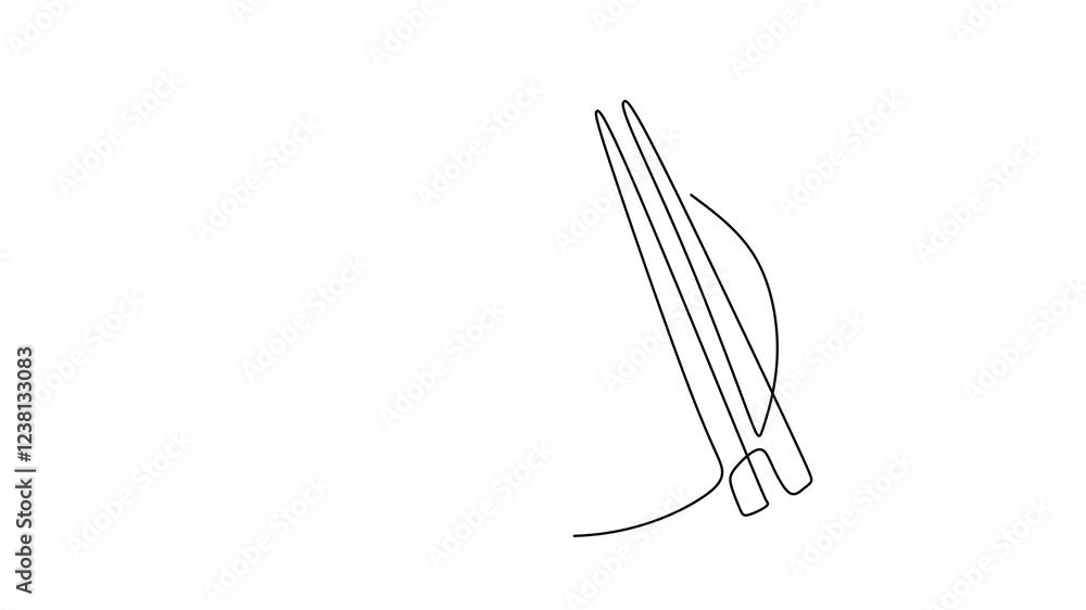 Single continuous line drawing animation of delicious spaghetti with ...