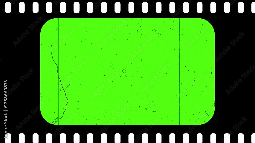 4K Super 8 Film Frame video overlay green screen with Vintage looping ...