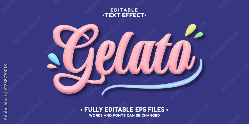 Poster editable 3d inflate gelato text effect.typhography logo – Wall ...