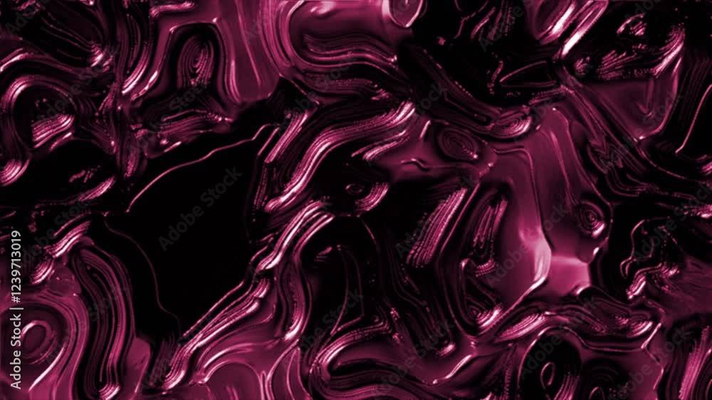 Pink and white molten metal flows in looping abstract suitable for ...