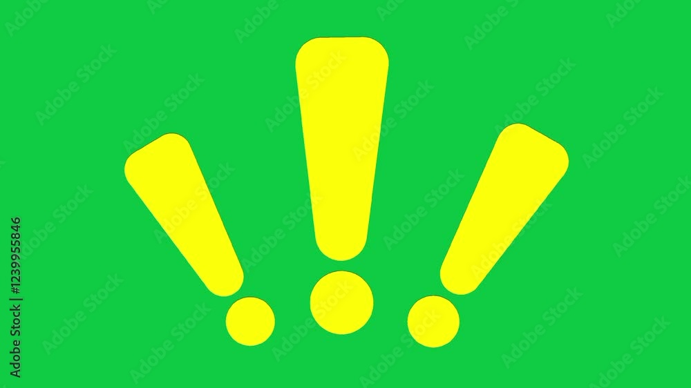 exclamation mark sign on green screen. 4k animation video Stock ビデオ ...