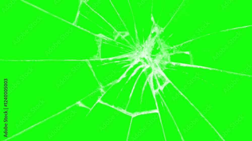 Shattered Glass Blasting Transition on Green Screen. Super Slow Motion ...