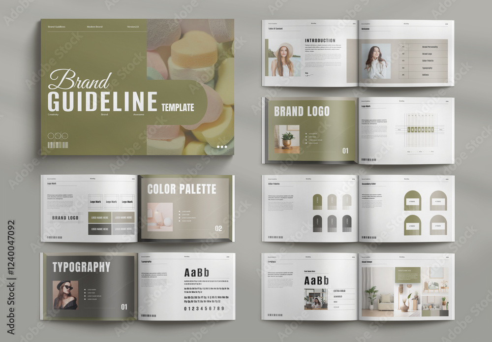 Brand Style Guideline Template Stock Template | Adobe Stock