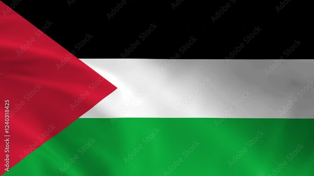 Palestine flag waving animation, perfect looping, 4K video background ...
