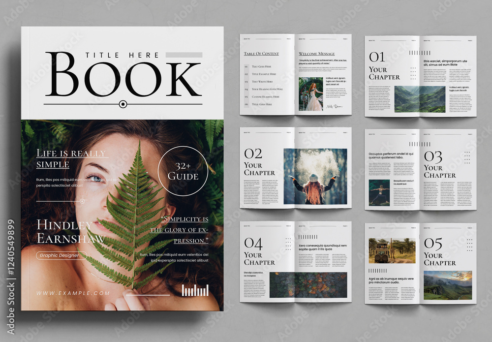 Minimal Book Layout Stock Template | Adobe Stock