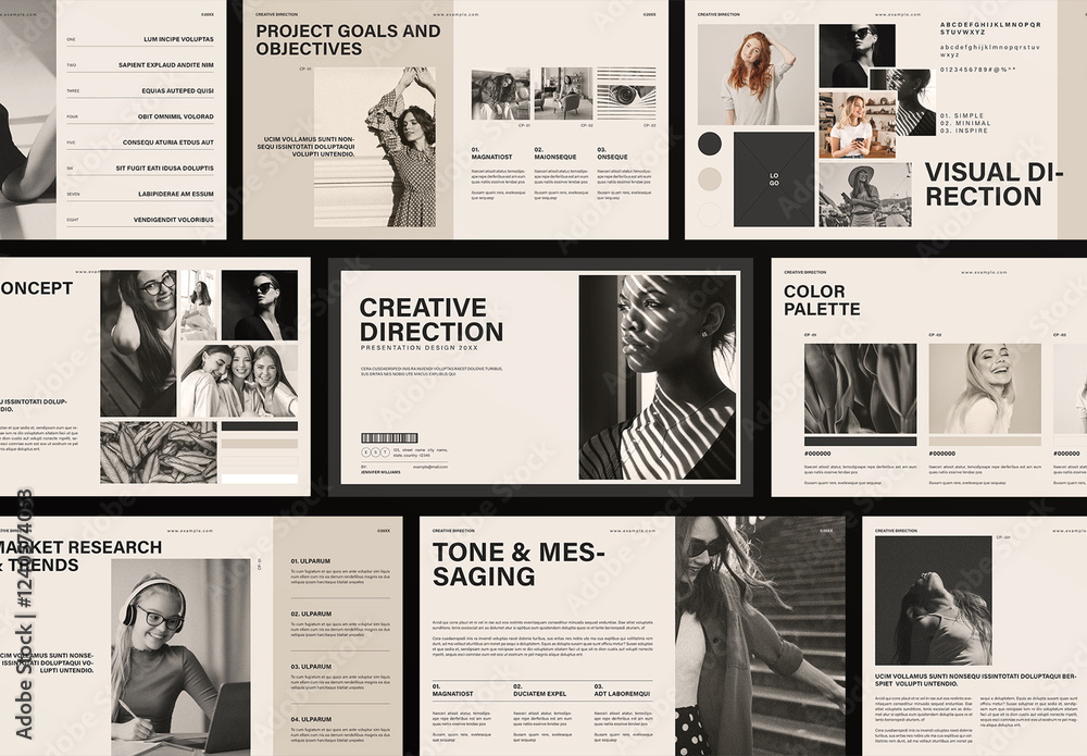 Creative Direction Presentation Template Design Layout Stock Template ...