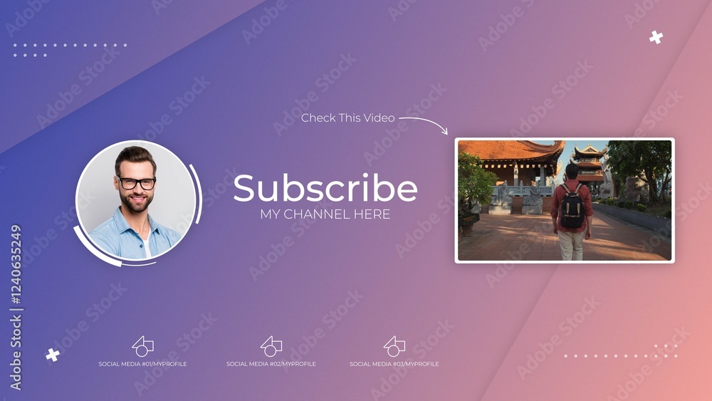 Gradient End Screen 02 Stock Template | Adobe Stock