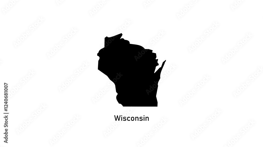 animated map showing the state of wisconsin from the United State of ...