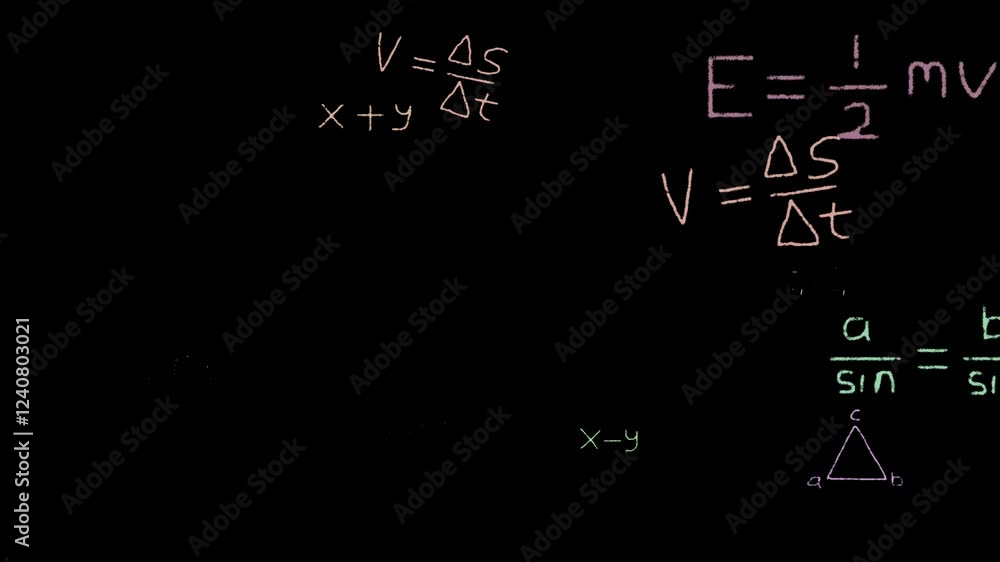 Matrix of handwriting math calculations functions equations formulas ...