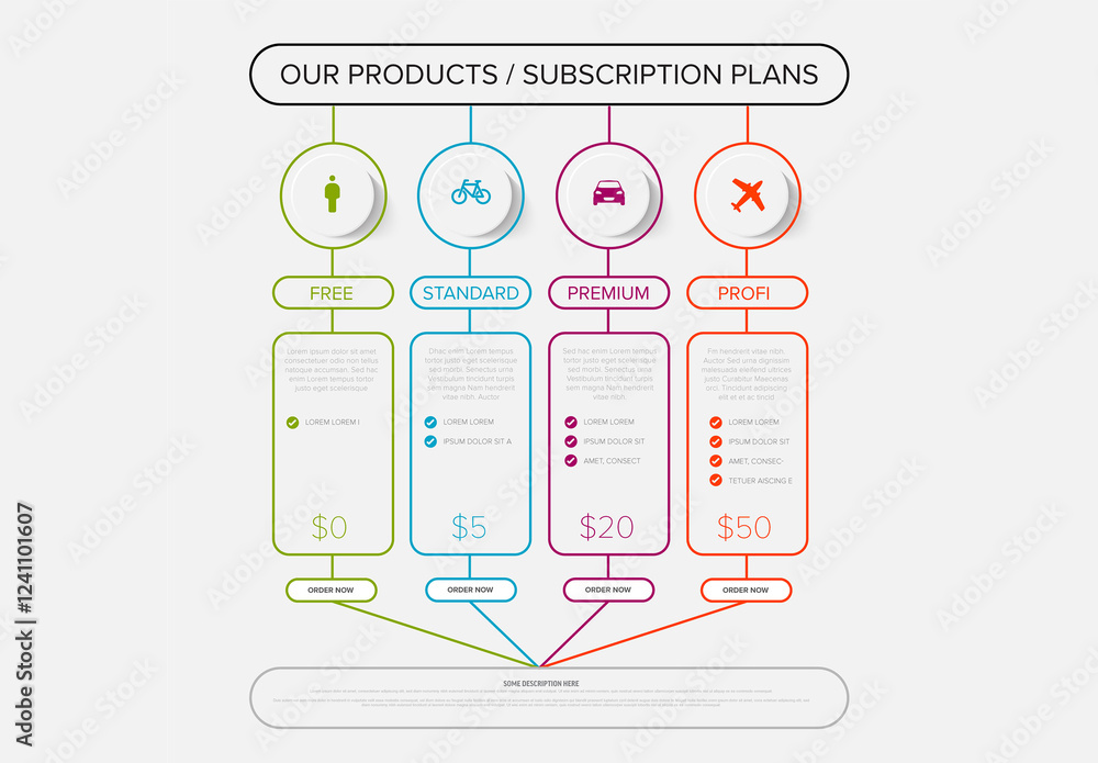 Product Subscription Plan Options Pricing Infographic Template with ...
