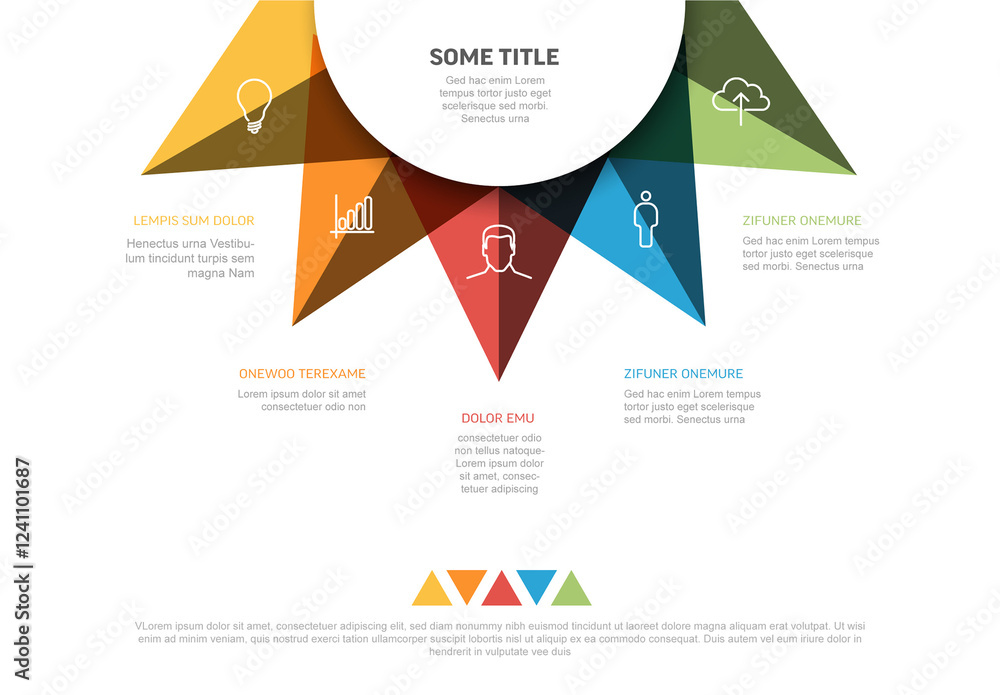 Colorful Infographics Design with Icons Text and five sections for ...