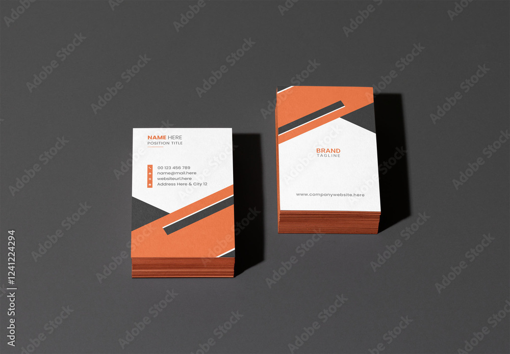 Business Card Design Mockup Showing Front and Back Templates. Two ...