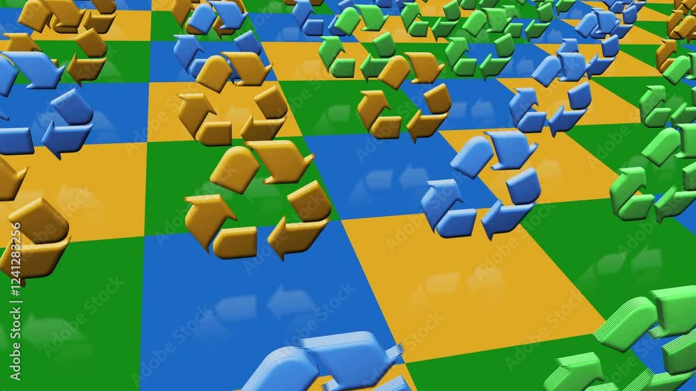 Recycling ecology environment and waste segregation multiple 3d symbol ...