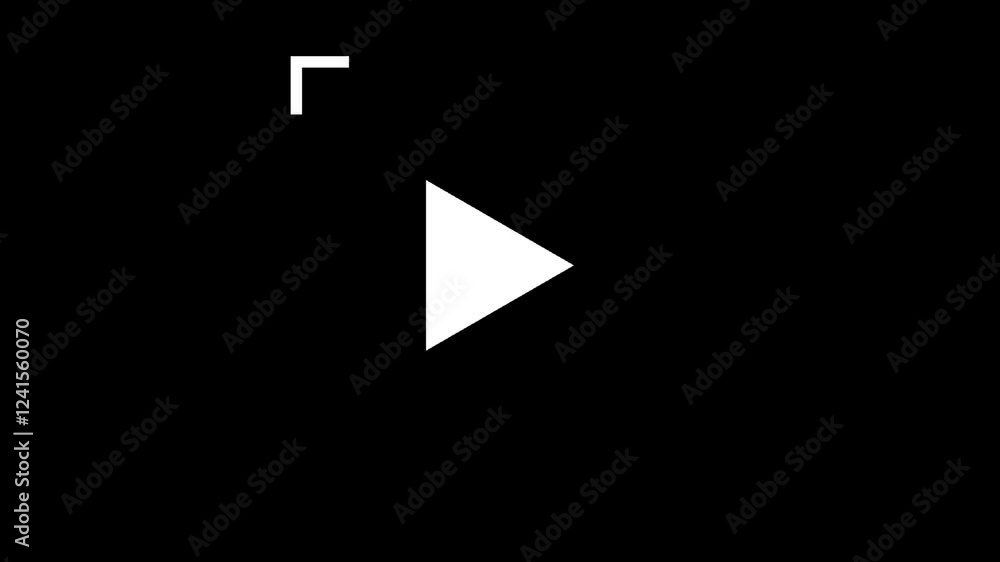 Video, audio play button icon animation. Glitch play button animation ...