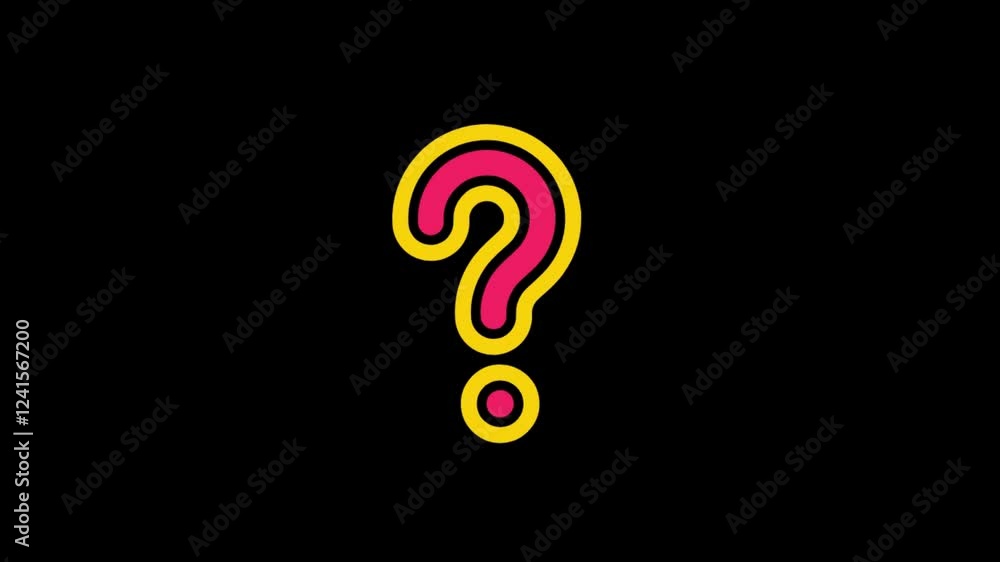 question mark animation, question mark icon animation on transparent ...