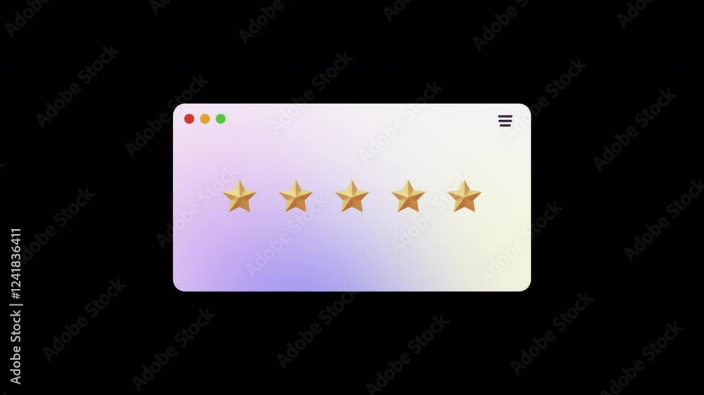 Animated Star Rating UI Element with Gradient Background and Smooth ...