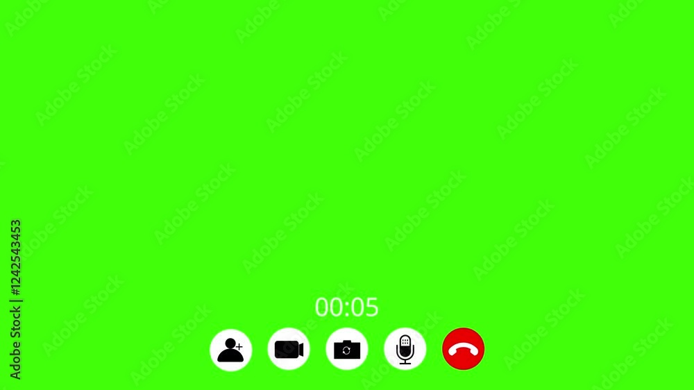 HD Video call template mockup animation on green screen, video call ...