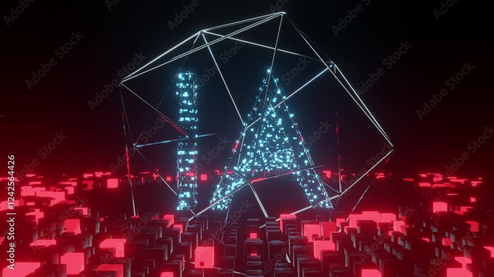 Futuristic AI Technology Animation with High-Tech Digital Background ...