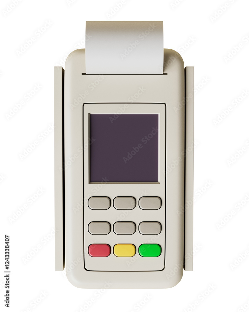 Poster 레트로 크레딧 카드 포스 단말기 기계 목업 Retro Credit Card POS Machine Mock up ...