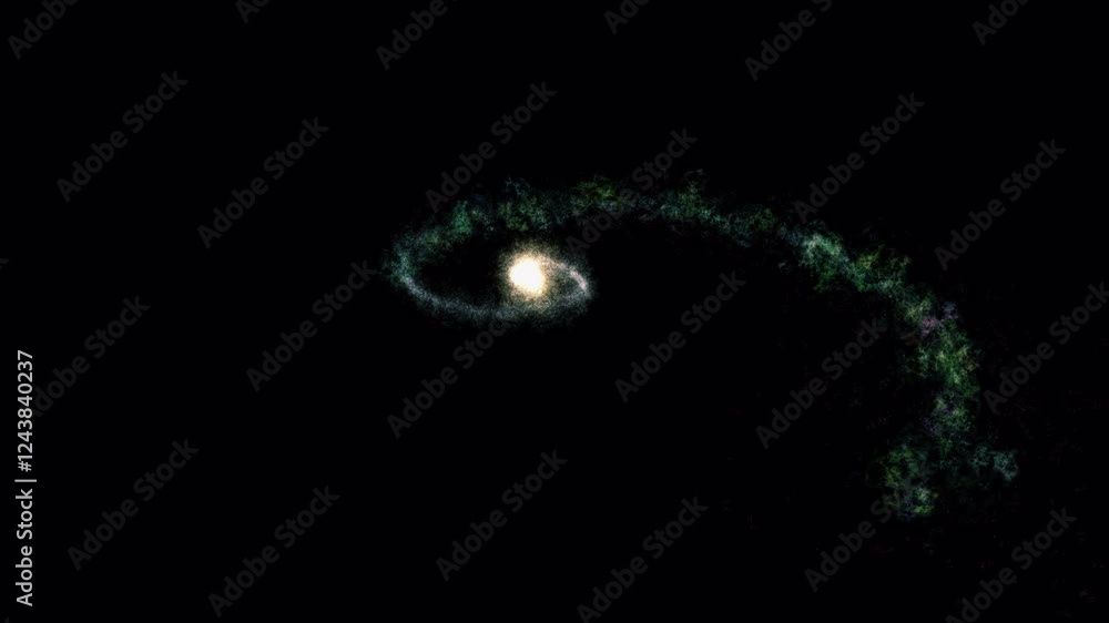 3D Spiral Galaxy Animation on Transparent Background. The Milky Way ...