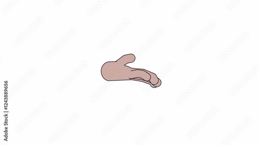 Black hand displeasure gesture 2D animation. Expressing doubts with ...
