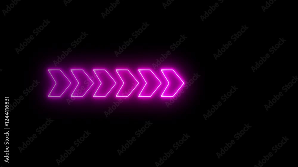 arrow animation coloring chroma glowing light and black background. 4k ...
