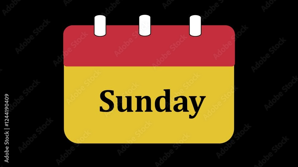 Sunday Animation with transparent background 4K Loop Motion Animation ...