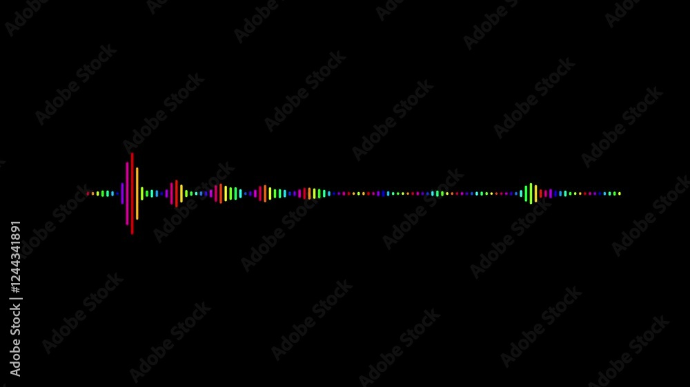 Abstract wave motion equalizer. Audio spectrum animation white ...