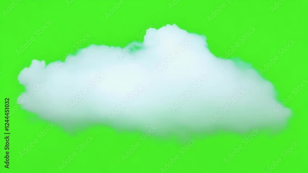 The cloud gradually expands merging seamlessly with the bright green ...