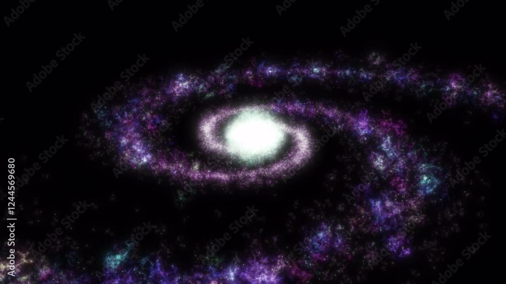 3D Spiral Galaxy Animation on Transparent Background. The Milky Way ...