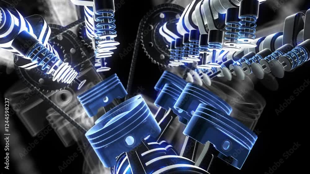 Car accelerating with portrayal of the engine revving faster ...