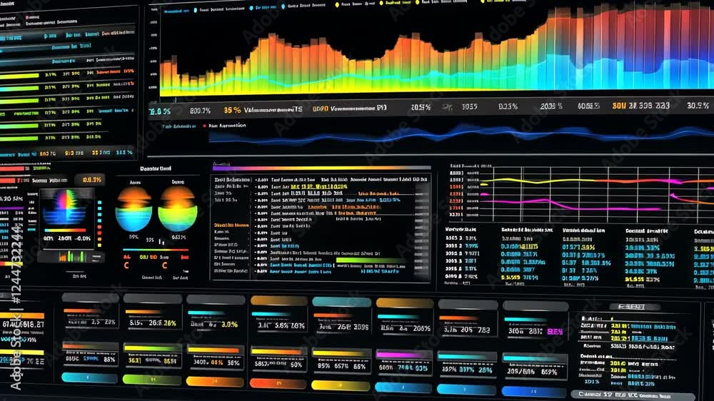 Visual representation of data analytics software displaying real-time ...