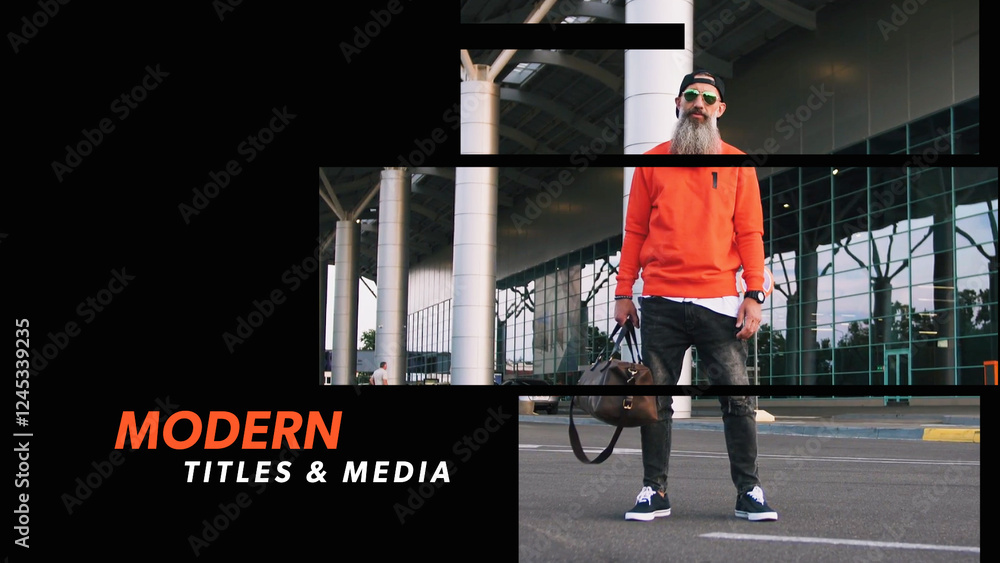 Slide Across Titles And Media 2 Stock Template | Adobe Stock