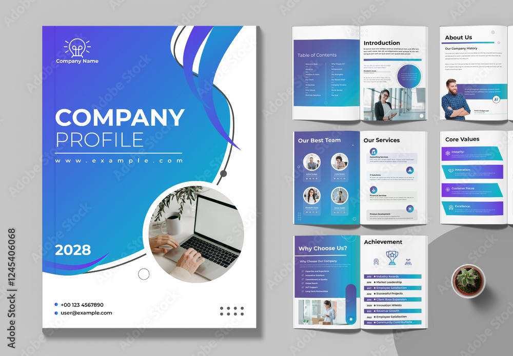 Company Profile Template Design Stock Template | Adobe Stock