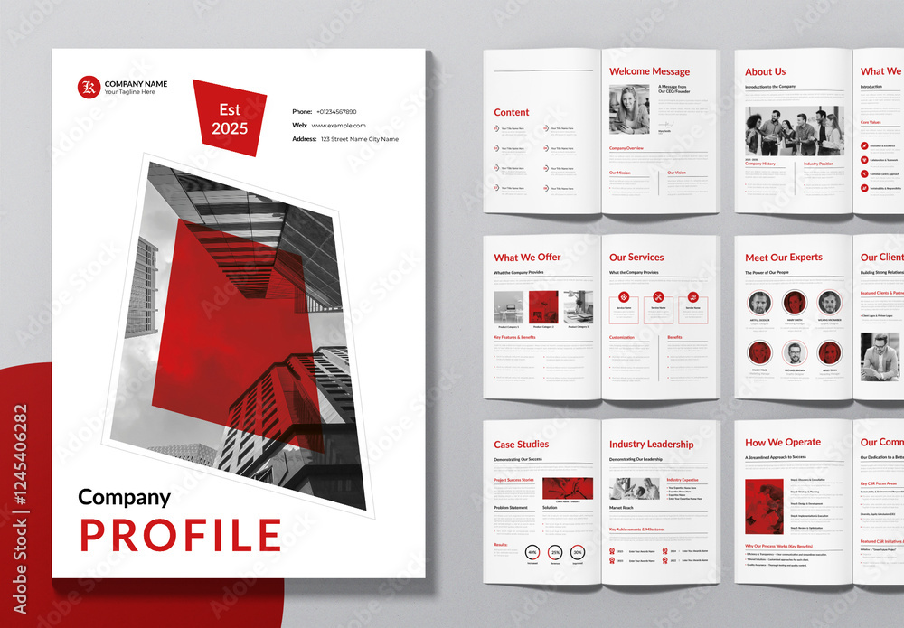 Company Profile Template Layout Stock Template | Adobe Stock