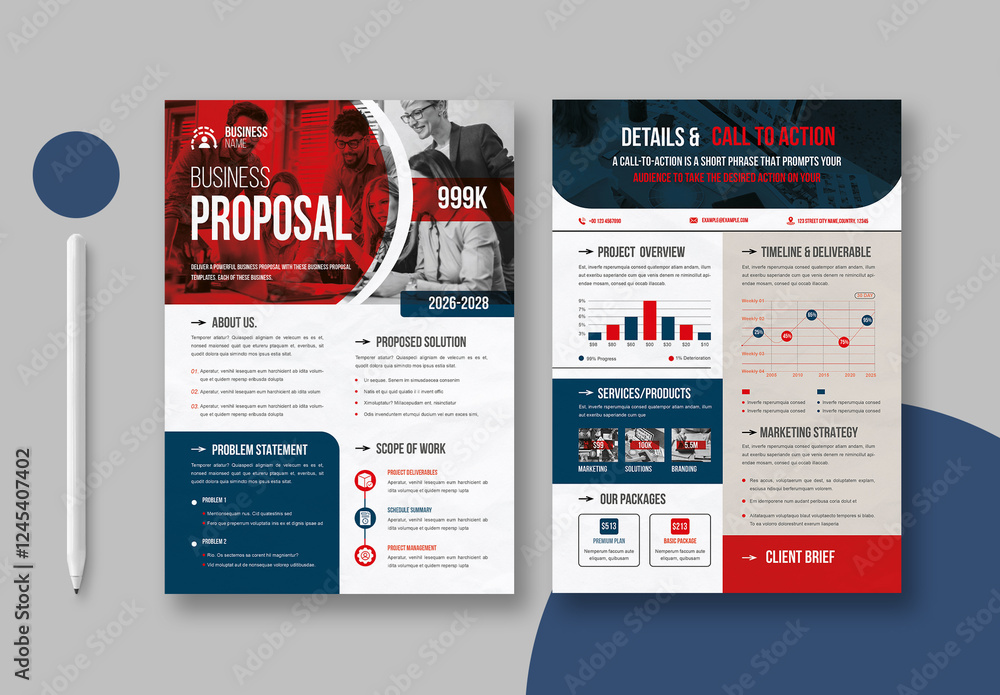 Minimal Business Proposal Flyer Template Stock Template | Adobe Stock