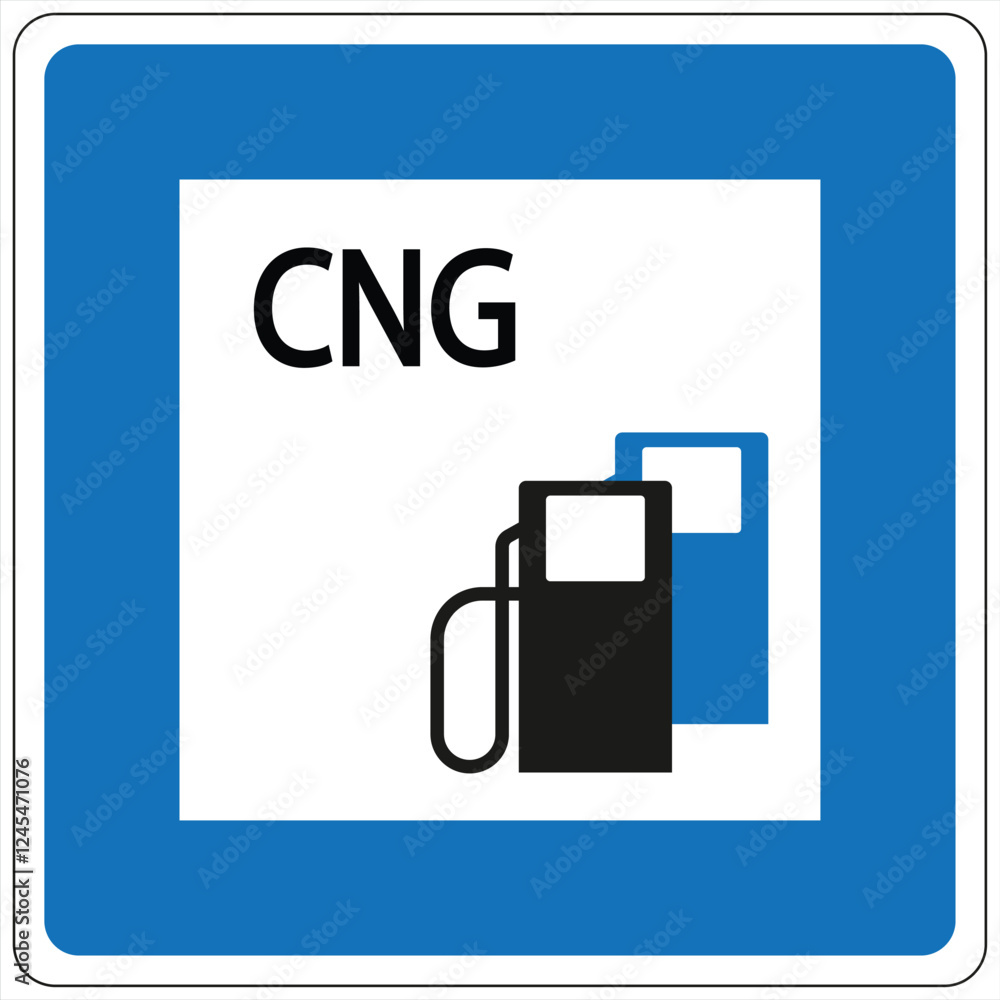 Photo & Art Print Cng fueling station road sign, indicating ...