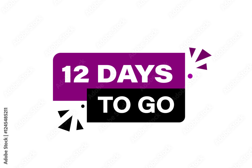 Photo & Art Print 12 to go sale countdown vector symbol, clock, time ...