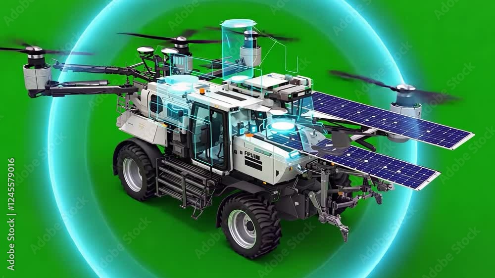 Autonomous Agricultural Drone Tractor: Futuristic concept of a solar-powered autonomous ...