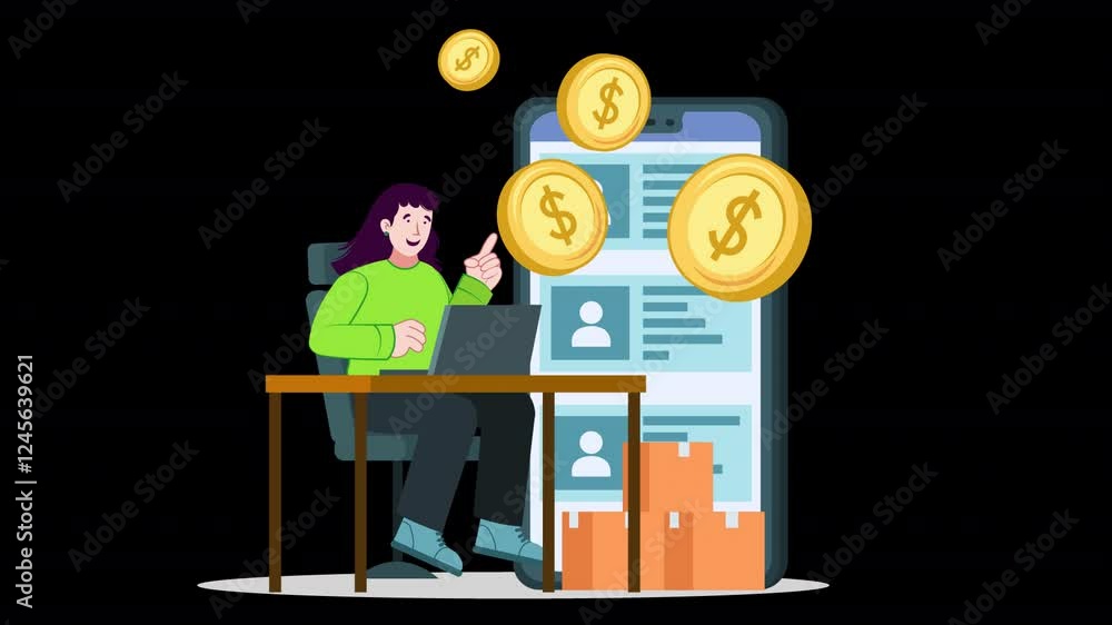 Bring digital business to life with flat character design. Simple ...