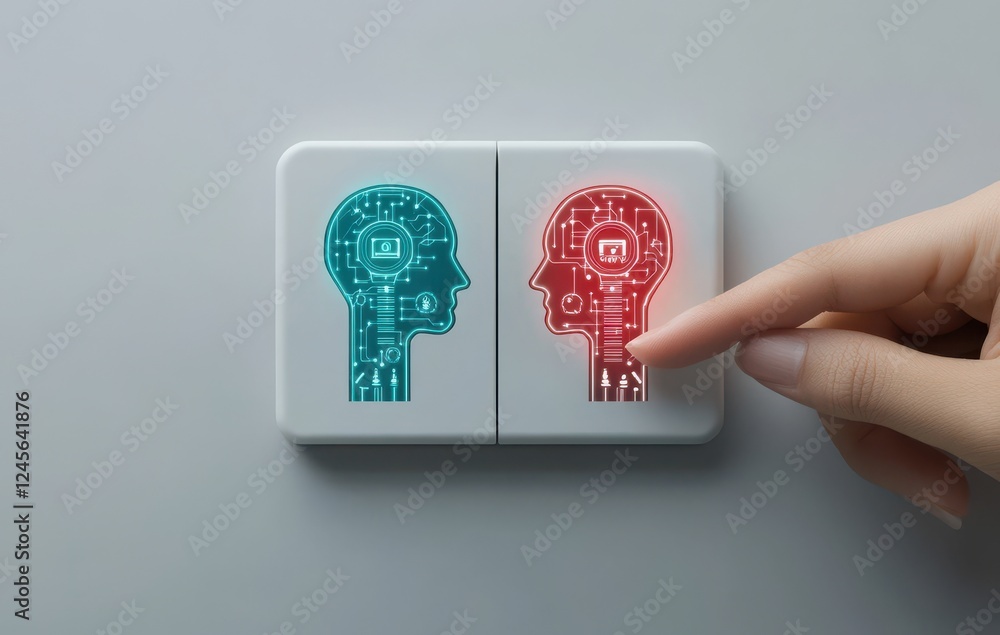 Plakát Human Interaction with Artificial Intelligence Concept in ...