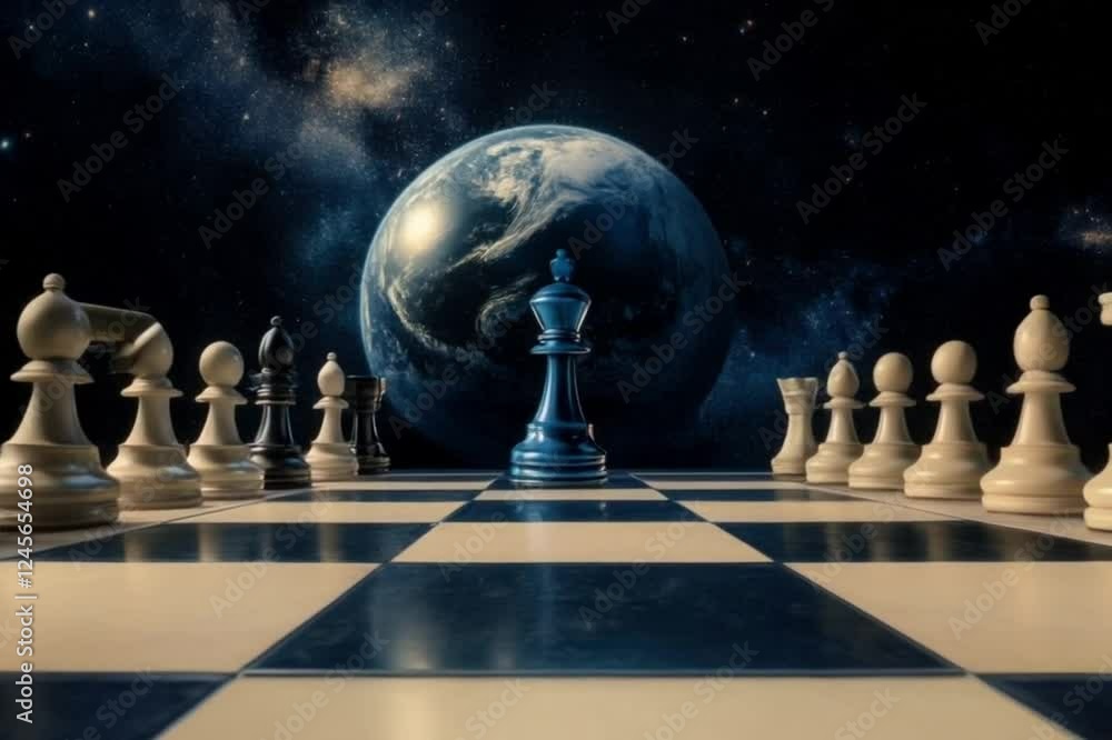 Cosmic Chess: A Strategic Game of Global Proportions Stock 비디오 | Adobe ...