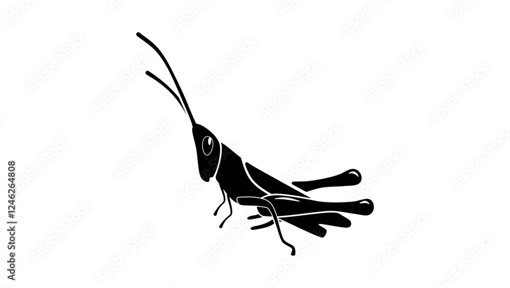 Poster Grasshopper symbol , black isolated silhouette – Wall Art ...