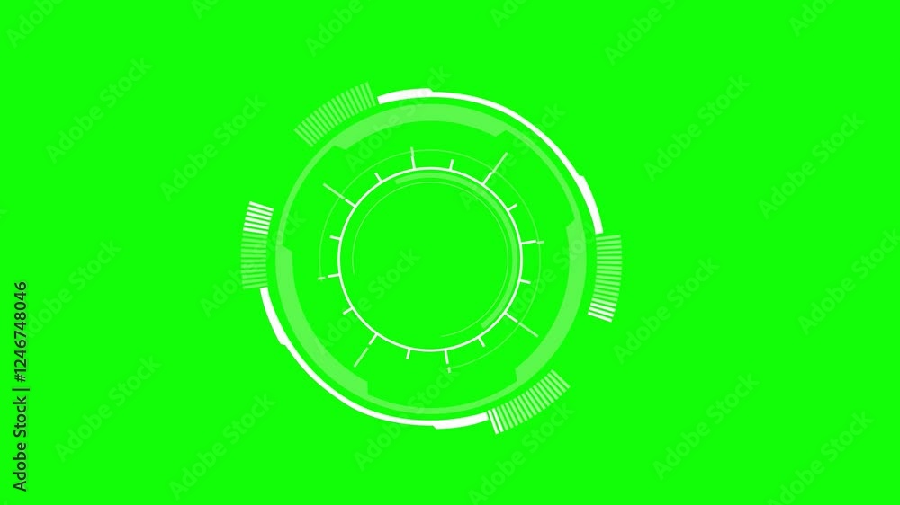 Sci fi HUD circle technology on green screen 2D animation (Chroma key ...