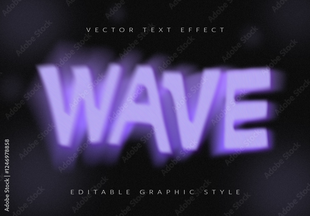 Purple Dissolving Text Blur Font Wave Text Effect Stock Template | Adobe Stock
