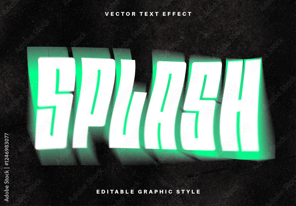 Green And White Dissolving Text Blur Font Wave Text Effect Stock ...