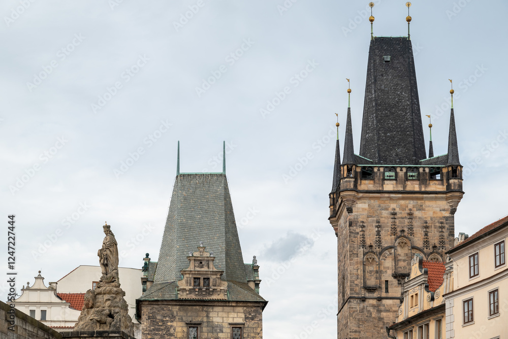Poster Mala Strana Bridge Tower (Malostranska mostecka vez), gothic ...