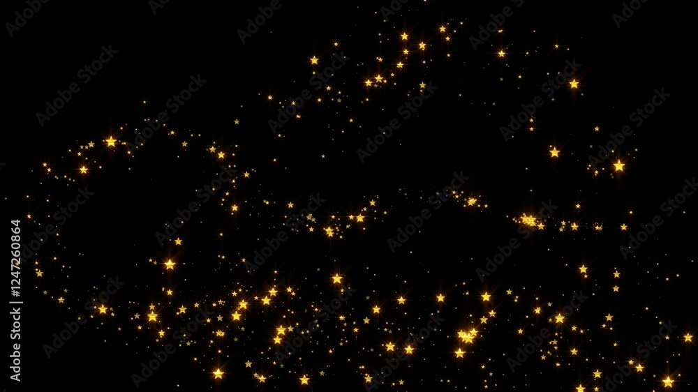 golden stars and sparkle particle glitters light trail alpha channel ...