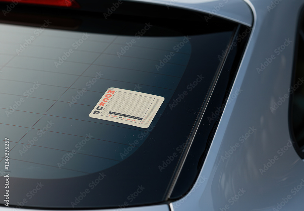 Sticker Back of Car Window Mockup Stock Template | Adobe Stock
