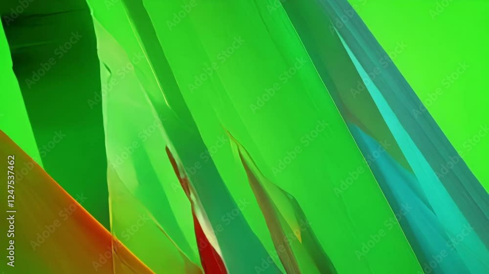Vivid beams of color emerge from fragmented surfaces adding depth and ...